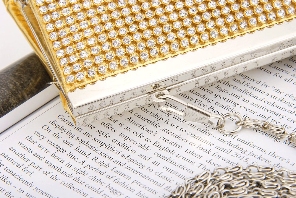 Damara Womens Front Fully Crystal Chic Clutch Evening Bag, Silver