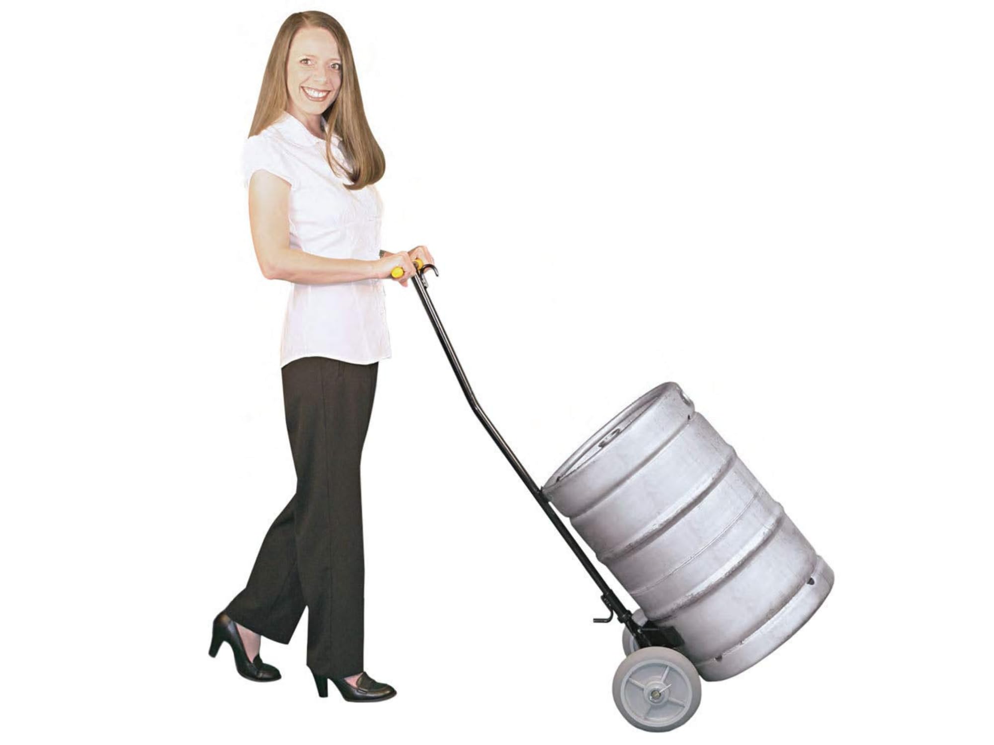 Hand Truck, 400 LB, Keg and Pail Truck, w/Ergonomic Handle, Stainless Steel, Keg Hook, Oiled Wheels
