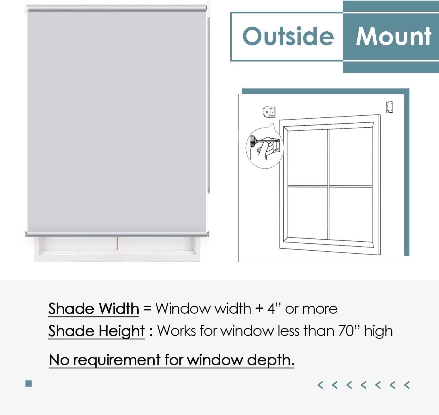 ChrisDowa Light Filtering Roller Shades, with 5% openness Solar Screen, Flame Retardant Fabric. Solar Semi Sheer Roller Blinds for Office and Home. Easy to Install.Off White,46" W x 72" H