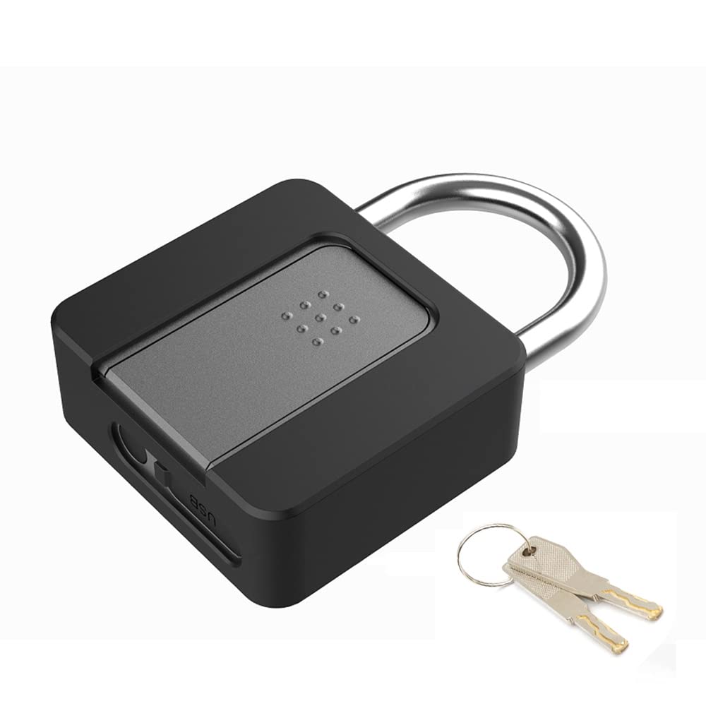 eLinkSmart Heavy Keyed Padlock with Silicone Cover, Phone App/ Fingerprint/ Key Backup