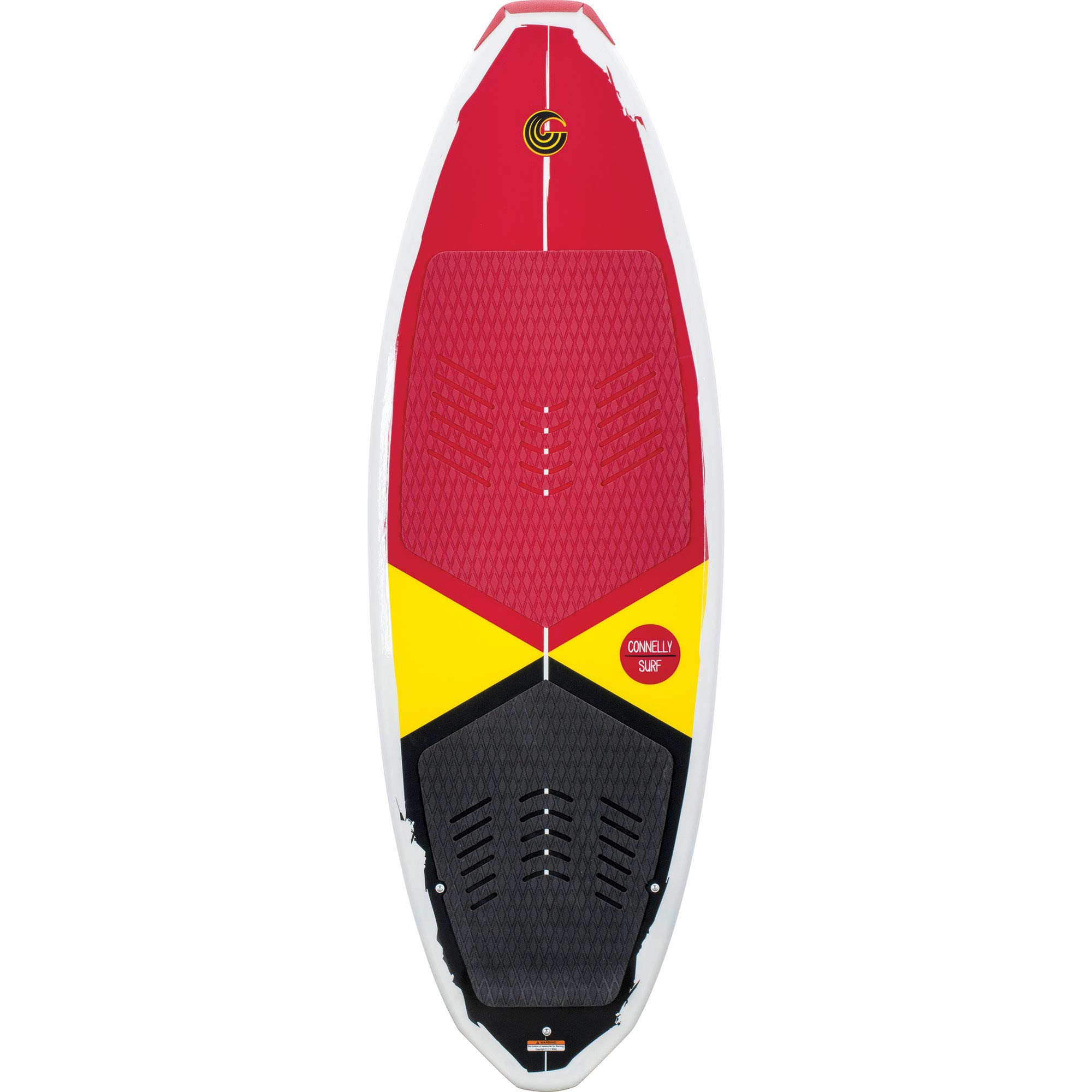 CWB Connelly Ride 5' 2" Wakesurf Board with 3 Removeable Tail Fins and Heavy Duty Grip for Beginners