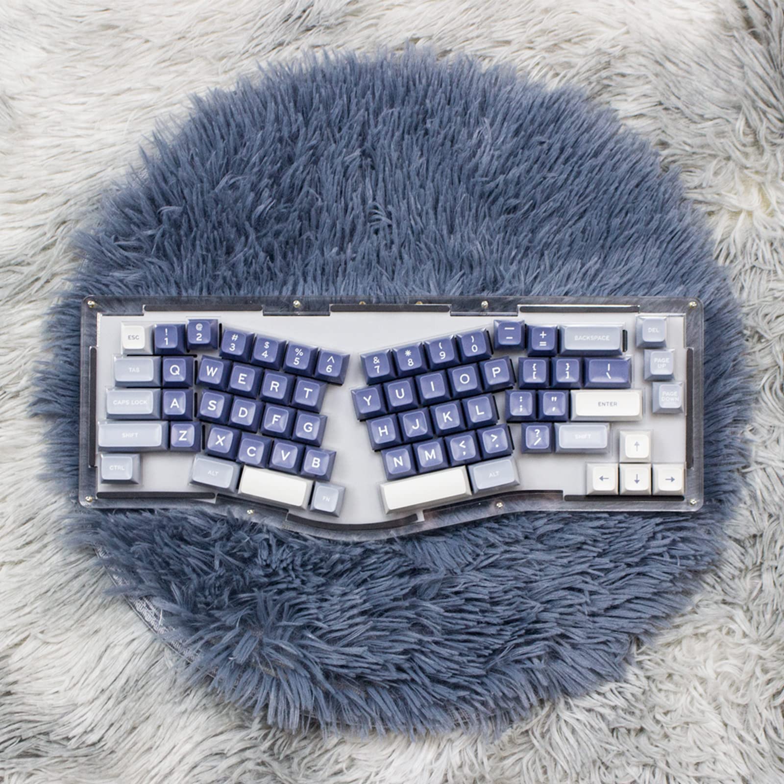 Hyekit Custom Gaming Keyboard - Alice Layout 66 Keys - Support QMK/Via - Gasket Structure - USB C Wired Mechanical Keyboard Kit - RGB Hot Swappable Switches & Keycaps - Acrylic Shell - Transparent