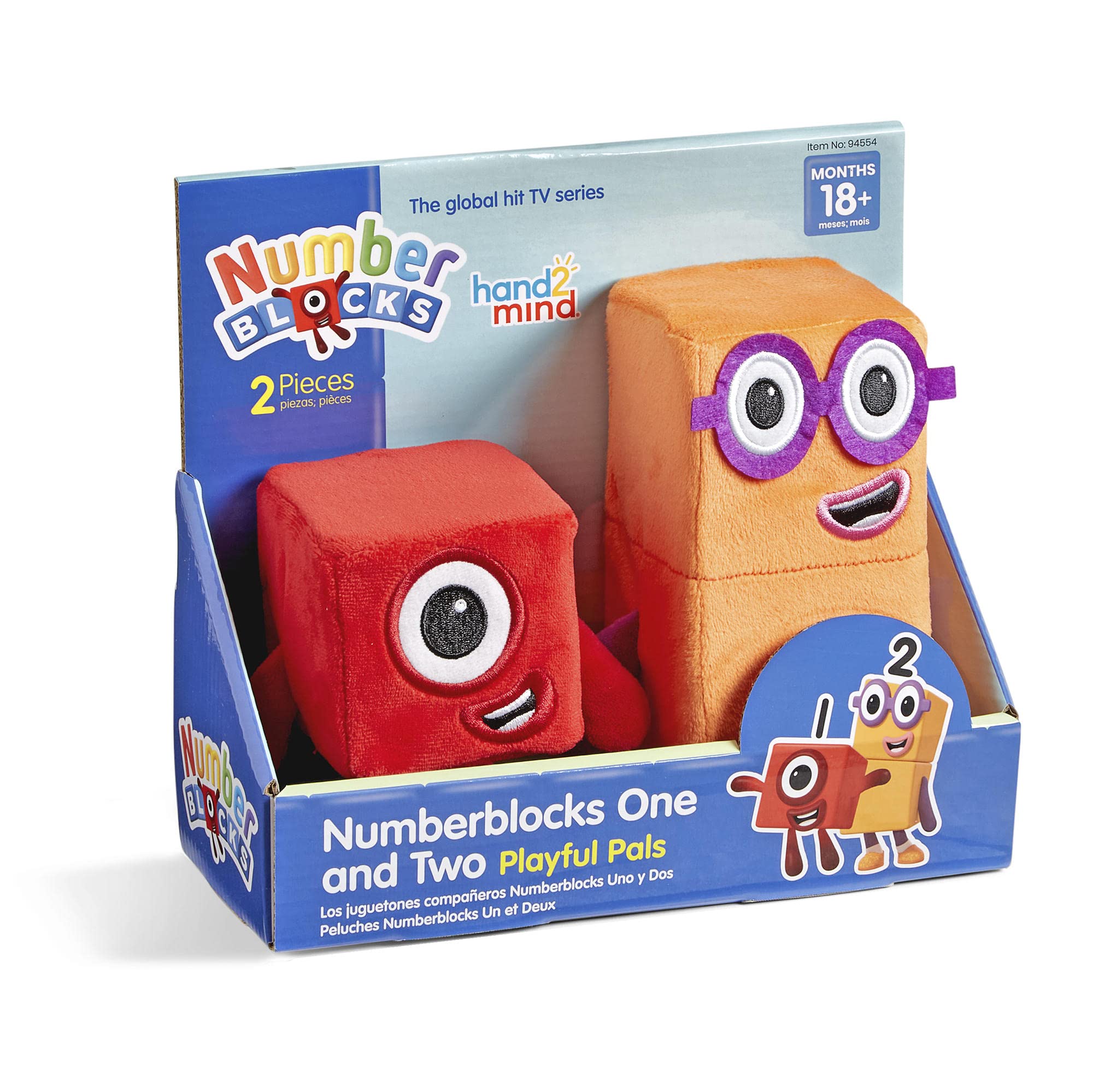 hand2mind MathLink Cubes Numberblocks 1-10 Activity Set, 30 Activities Linked to TV Episodes, Math Cubes, Counting Toys, Base Ten Blocks & Numberblocks One and Two Playful Pals, Numberblocks Plush