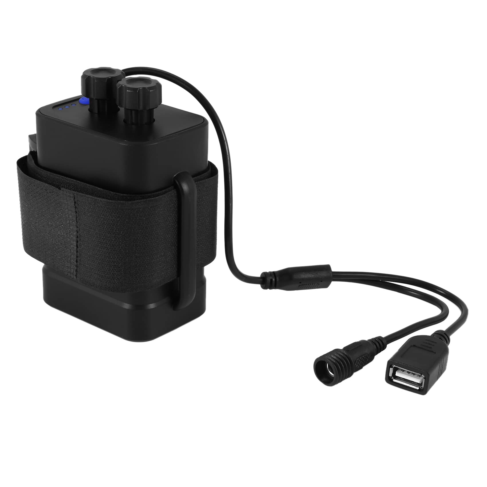 FDSF Waterproof DIY 6X 18650 Battery Case Box Cover with 12V and USB Power Supply for Bike LED Light Cell Phone Router, black