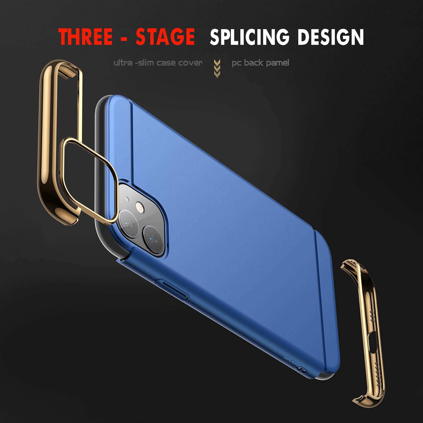 CROSYMX iPhone 11 Case, 3 in 1 Ultra Thin and Slim Hard Case Coated Non Slip Matte Surface with Electroplate Frame for Apple iPhone 11 (6.1'')(2019) - Dark Green