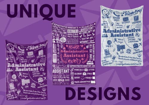 InnoBeta Administrative Professional Day Gifts for Administrative Assistant, Bed Flannel Plush Blanket For Women/Men (50"x 65") - Best Administrative Assistant Ever - Purple