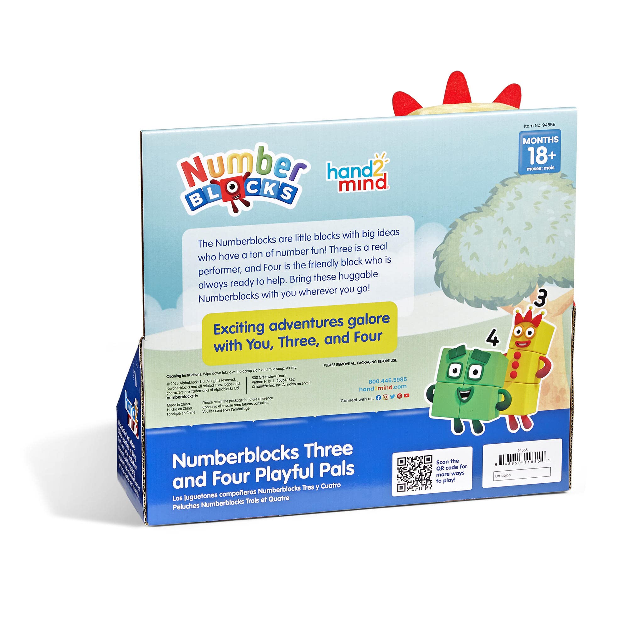 hand2mindhand2mind Numberblocks Three and Four Playful Pals & MathLink Cubes Numberblocks 1-10 Activity Set, 30 Preschool Learning Activities, Building Blocks for Toddlers 3-5