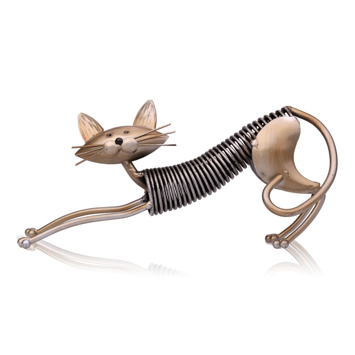 Too-arts Metal Sculpture Iron Art Cat Spring Handicraft Crafting Home Decoration Furnishing Craft