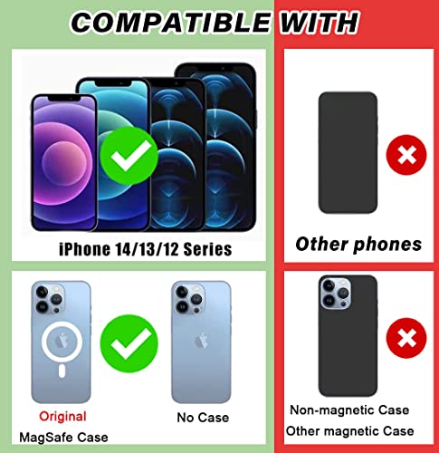 ROMSEA Magnetic Phone Ring Holder Stand, Adjustable Finger Ring Grip Collapsible Kickstand Compatible with for iPhone 14 13 12 Mag Safe Case Removable for Wireless Charging, Purple