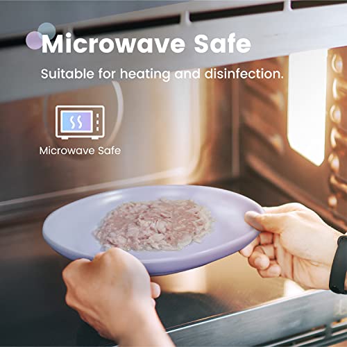 Pawaii Ceramic Cat Bowl, Combined Type Elevated Cat Bowl, Whisker Fatigue Cat Bowl, Dishwasher and Microwave Safe, One Elevated Cat Bowl and One Dish