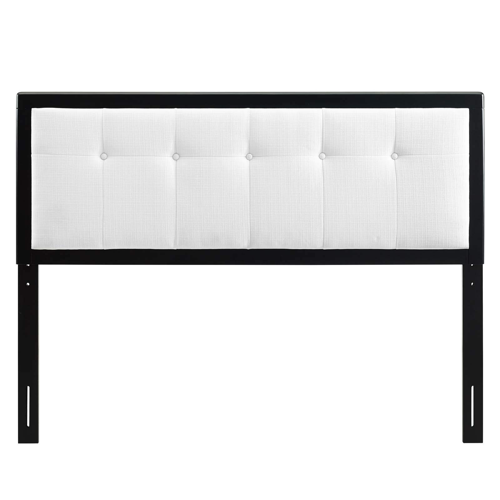 Modway Draper Tufted Full Fabric and Wood Headboard in Black White