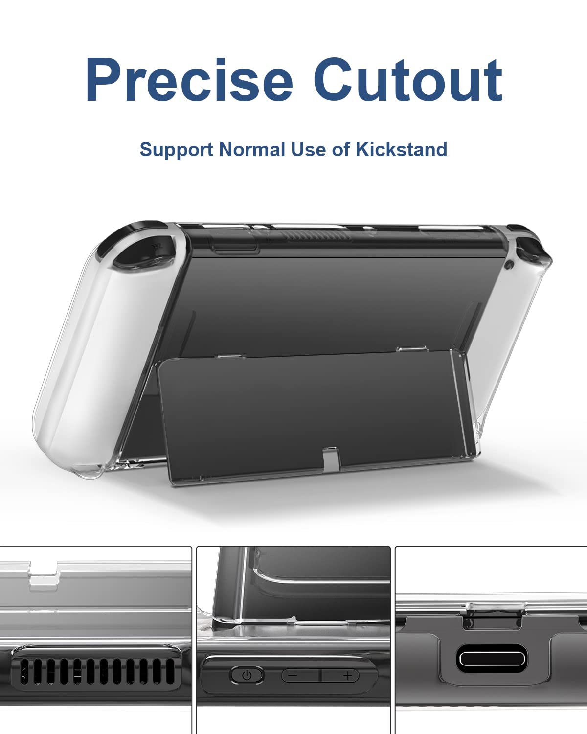 Dockable Case for Nintendo Switch OLED 2021 [New Upgrade], RTTACRTT Protective Case Cover for Nintendo Switch and Joy Con Controller with Screen Protector and 6 Thumb Grip Caps
