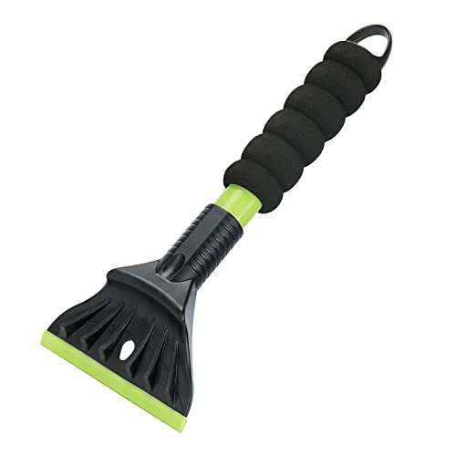 Oversized Ice Scrapers for Car Windshield, Snow Brush Scrapers Car Window Frost Removal with Foam Handle, 4.7Inch Large Soft Blade for SUVs Trucks-Scratch Free, Ideal Stocking Stuffer Car Gifts