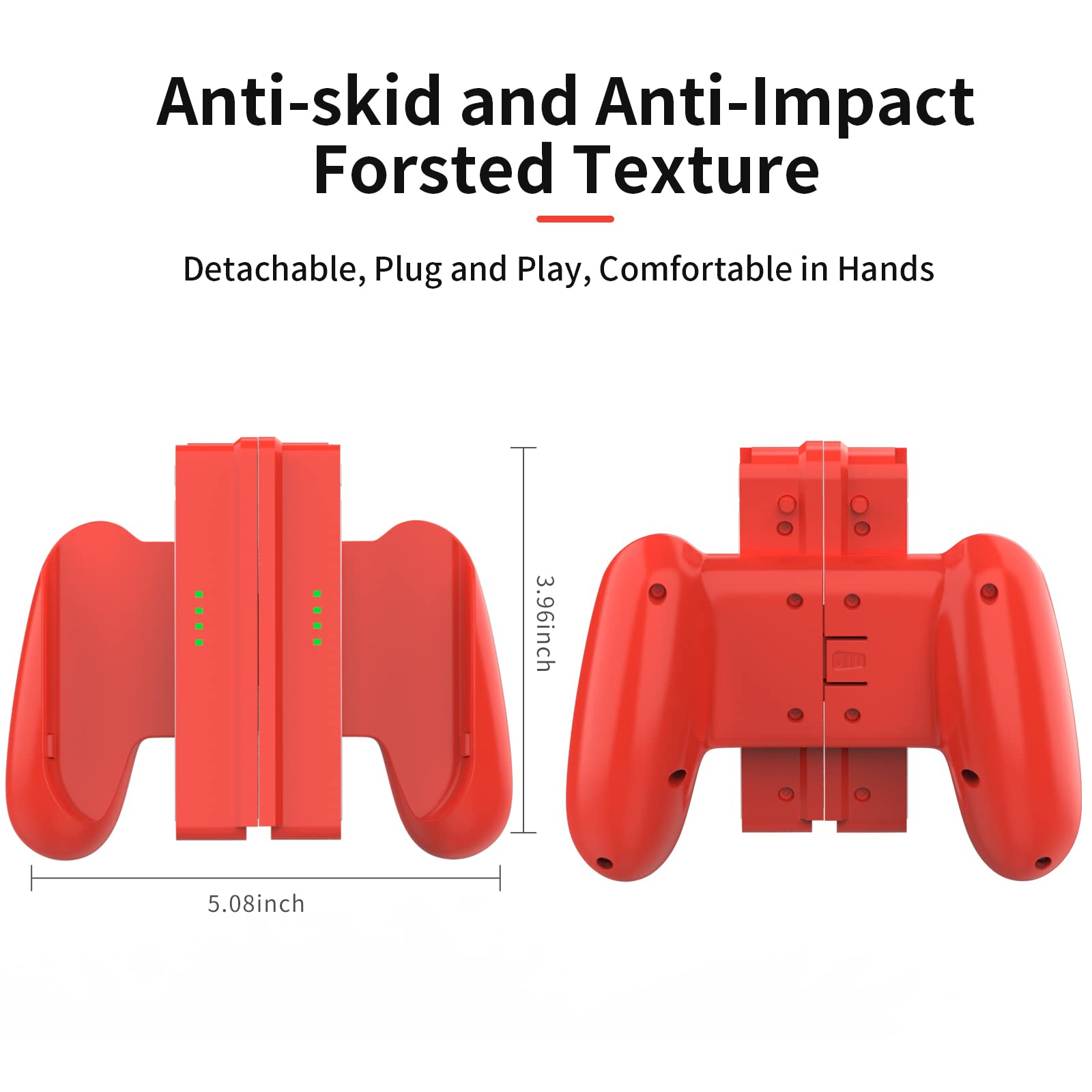 DOYO Game Handle Controller Compatible with Switch/switch OLED, Unique Detachable Design for Left and Right Joy Con for Joycon & Nintendo Switch/Switch OLED Model Compatible with Joycons (Red)