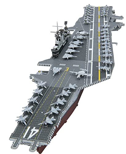 Metal Earth Fascinations Premium Series USS Midway Aircraft Carrier 3D Metal Model Kit Bundle with Tweezers