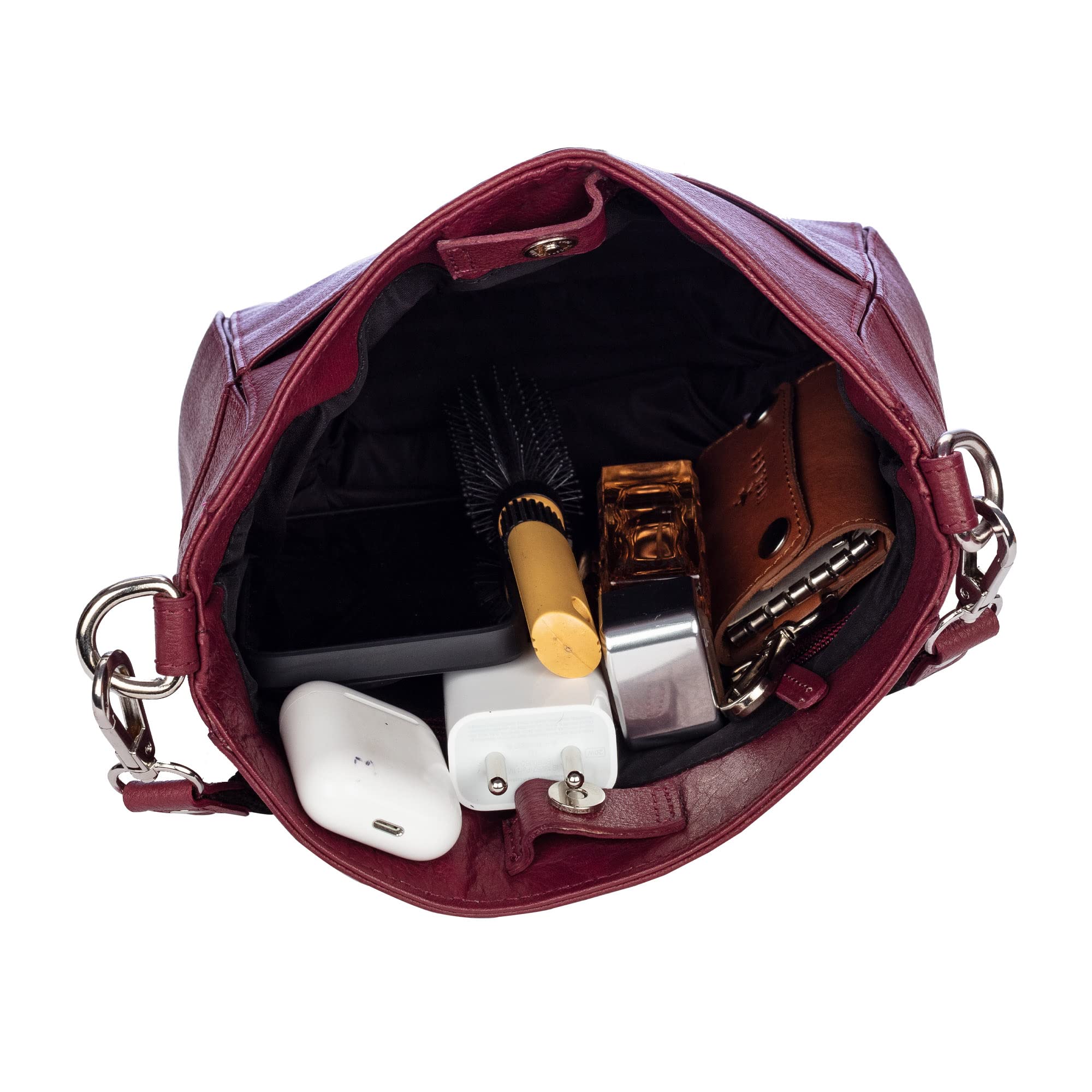 FINELAER Leather Sling Purse Crossbody Bags For Women (Grey)