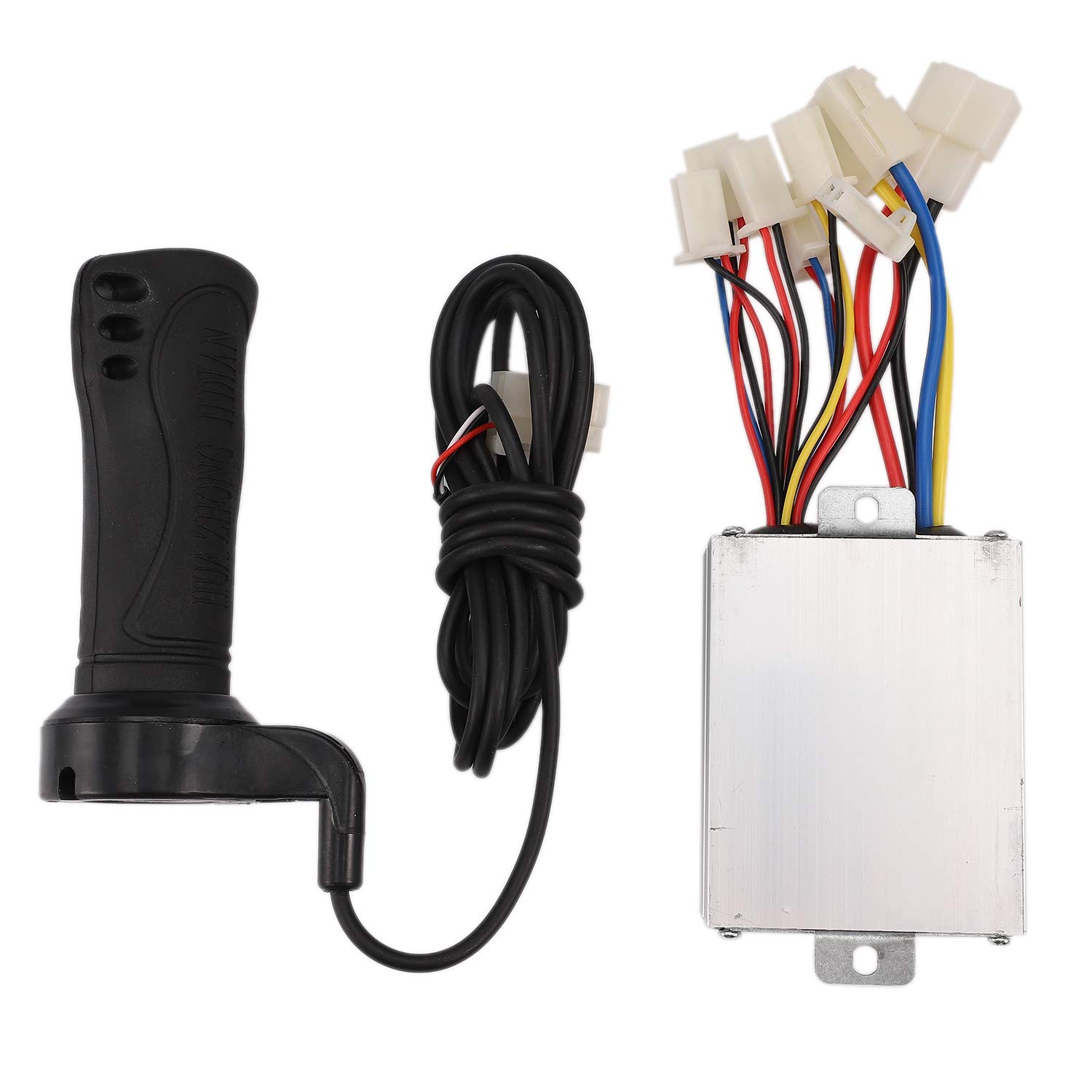 Cusstally 24V 500W DC Electric Bike Motor Brushed Controller Box with Brush Controller Long Turn Handlebar for Electric Bicycle Scooter E-Bike Accessory