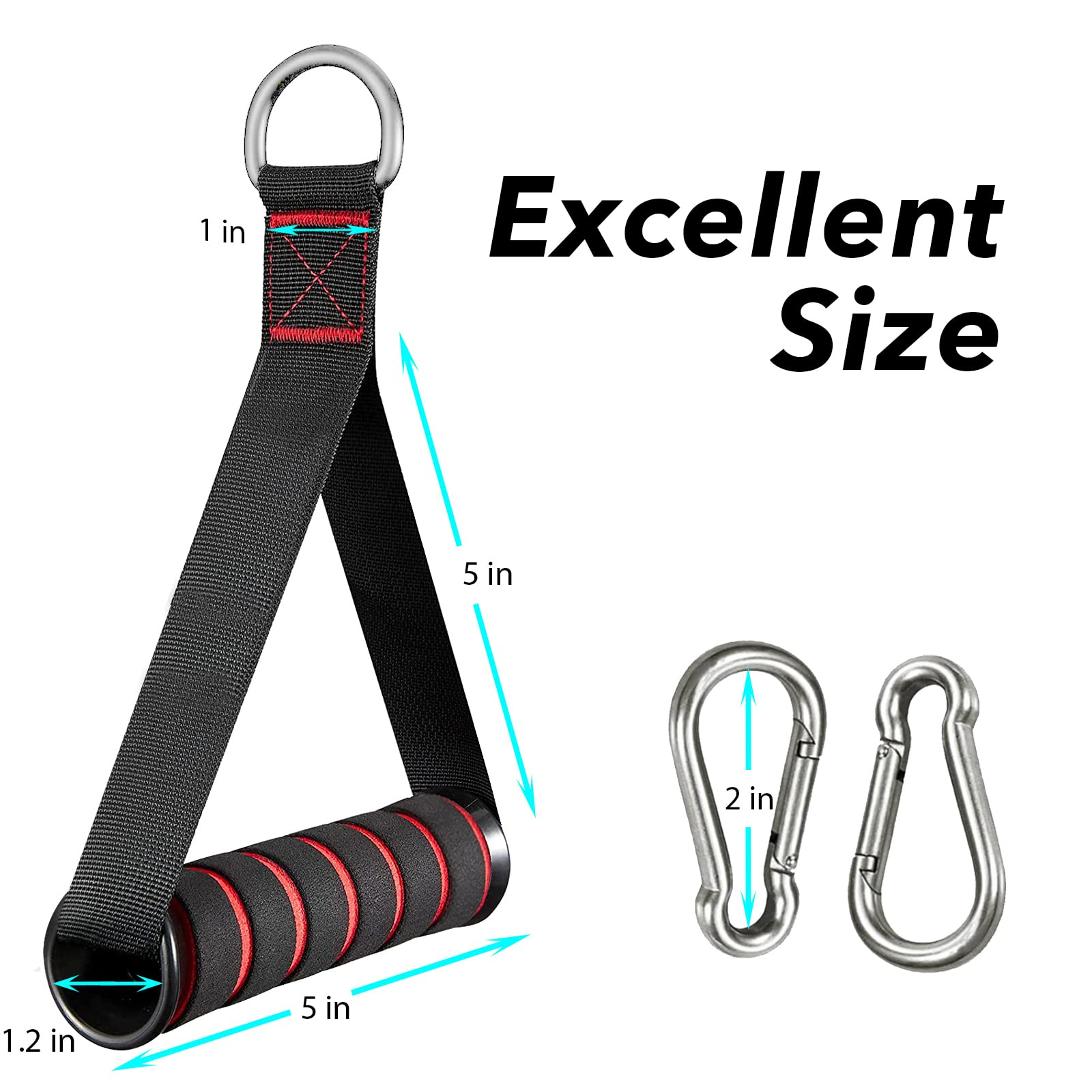 Elitecran Heavy Duty Gym Exercise Handle, Replacement Handle Attachments for Cable Machine Pulleys, Pilates, Yoga, Strength Trainer, Pull Down, Working Out Handles for Home Gym Red