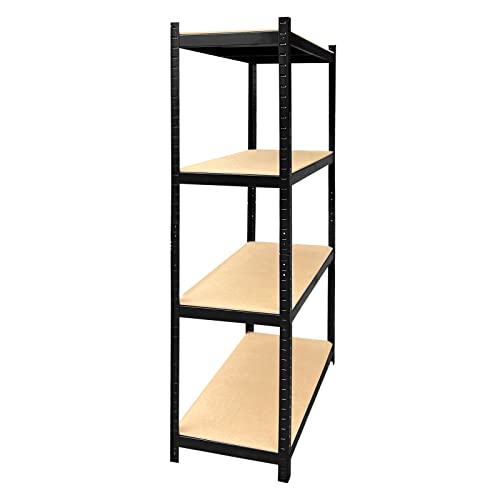 Xinng 31.5’’x15.7’’x63.7’’ (WxDxH) Metal Shelving Units for Storage Garages and Sheds 4 Tier Boltless Adjustable Shelve Racking Heavy Duty 700KG Capacity Anti Rust Easy Assemble Black