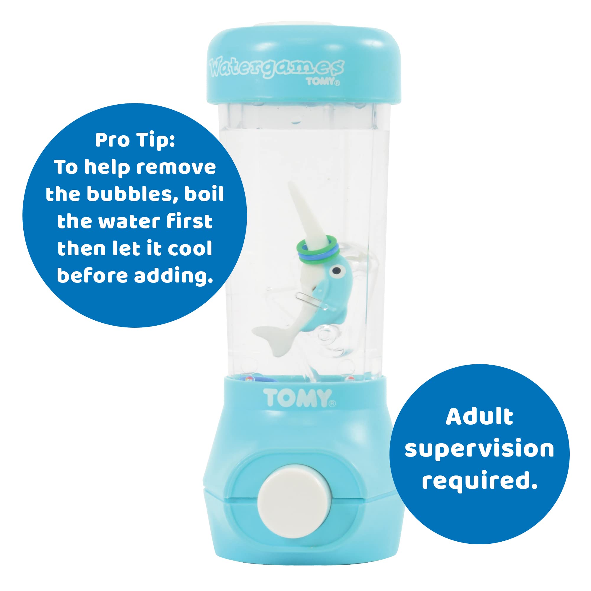 Classic TOMY Handheld Water Game - Kids Ring Toss Style Arcade Games - Kids Travel Activities and Car Games - Handheld Game for Kids Road Trip Essentials - Dolphin