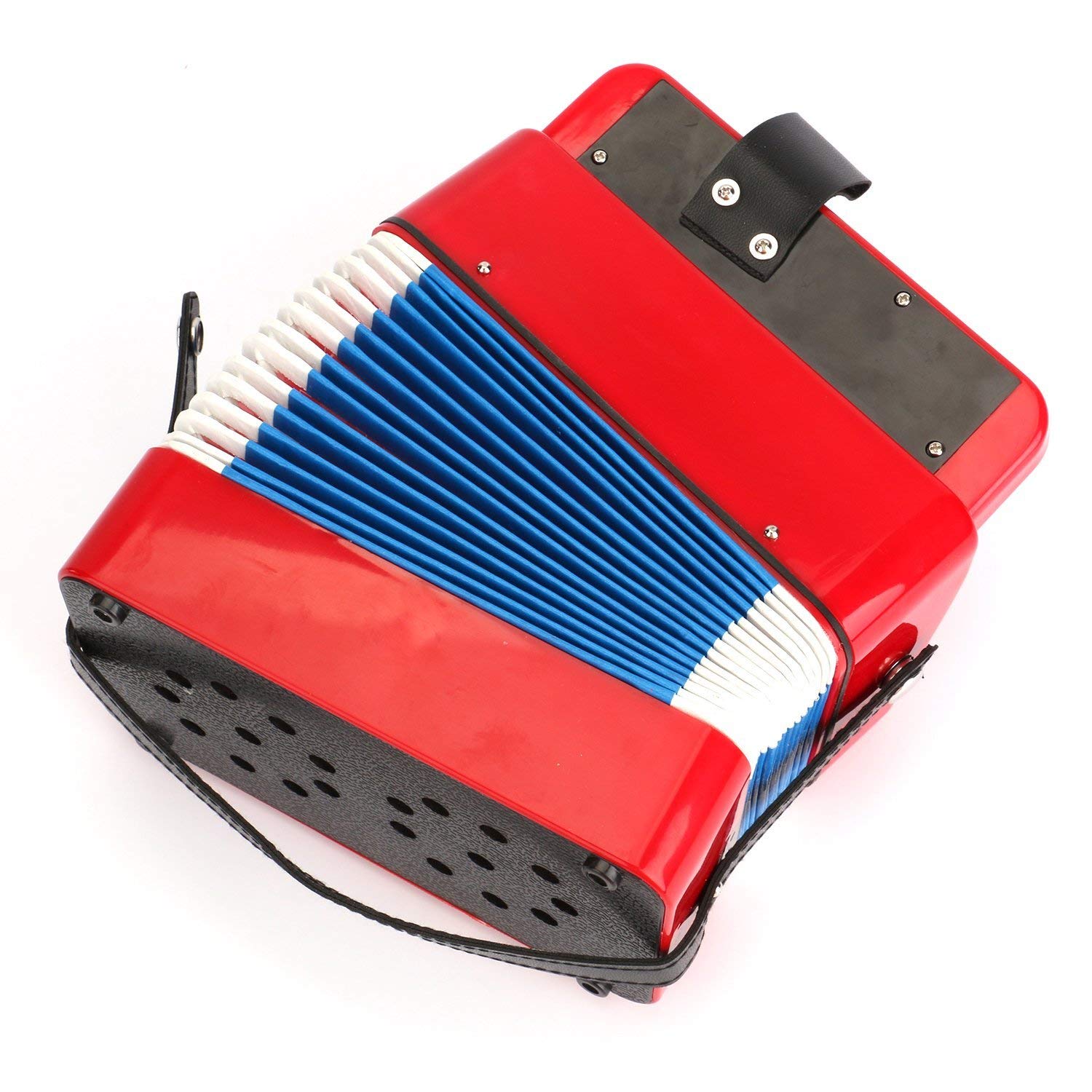 Tosnail Kids Accordion Toy 10 Keys Buttons Control Mini Musical Instruments for Children, Kids, Toddlers, Early Childhood Development - Red