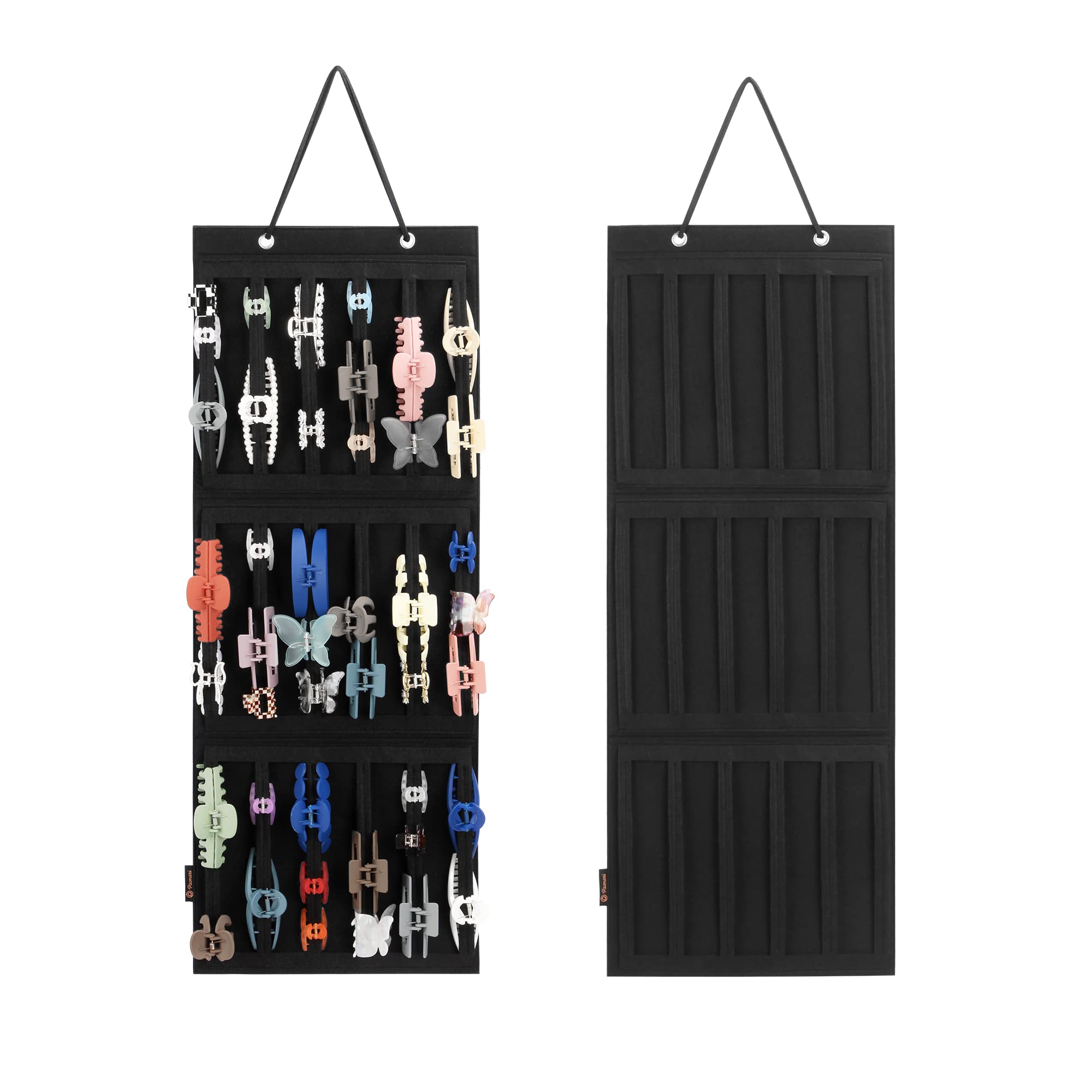 Hanging Hair Claw Clips Holder for Women, Claw Hair Clips Storage Organizer for Lady, Hair Banana Barrettes and Butterfly Jaw Clips Display Stand Holder. (Black)