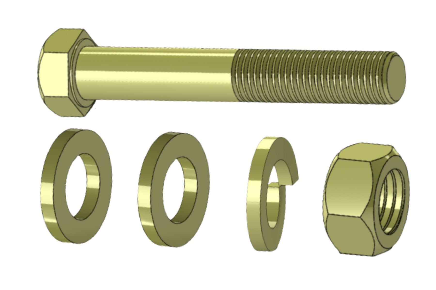 Heavy Duty Hex Bolt Nylock Bolt Kit, Grade 8, 5/8-11, 4.5" Length (1)