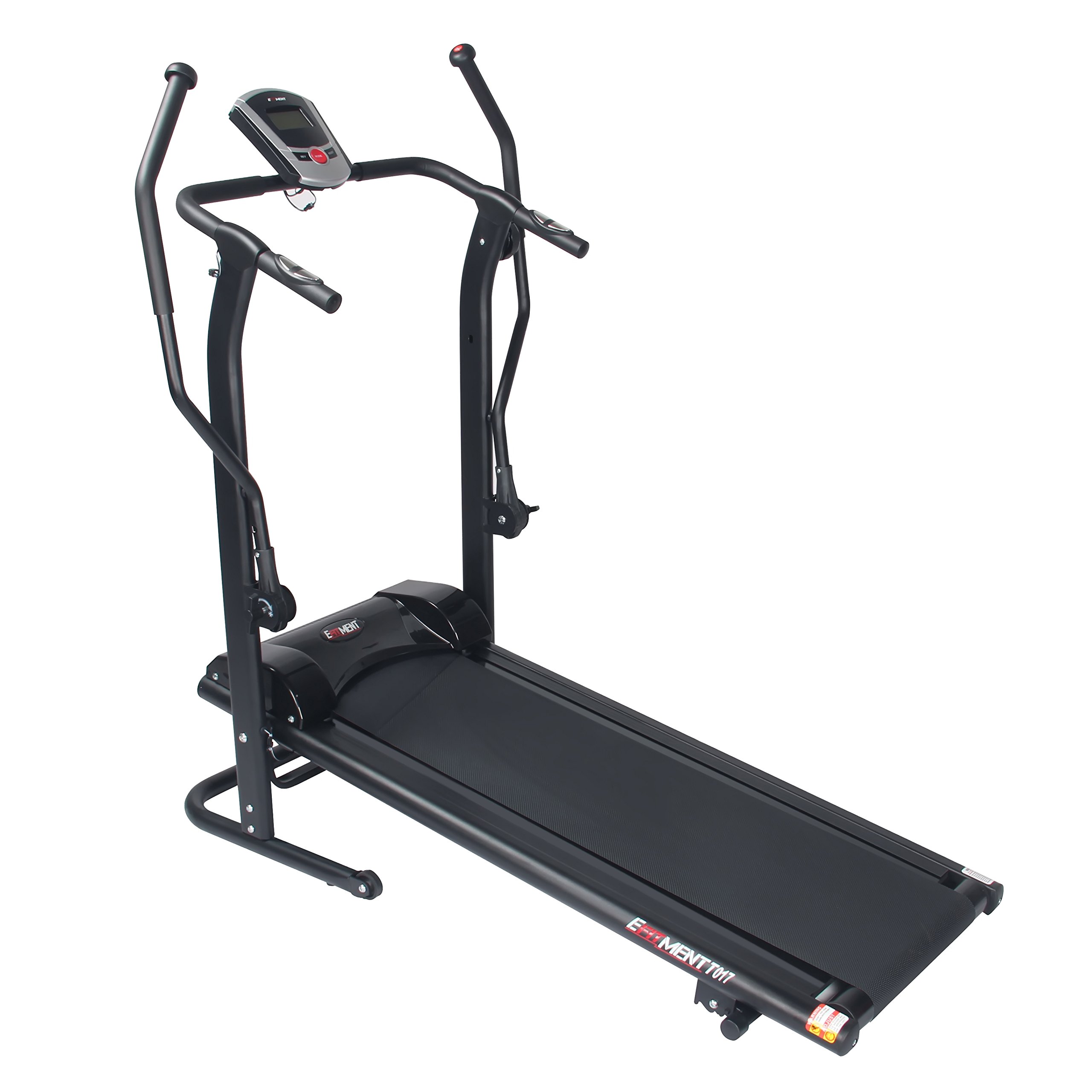 EFITMENT Adjustable Incline Magnetic Manual Treadmill w/Pulse Monitor (Upgraded-Arm Exercisers)
