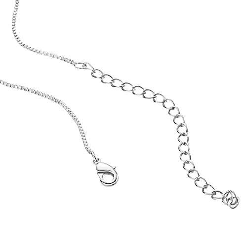 PAVOI 14K Gold Plated Curb Paperclip Box Sphere Bead Snake and Figaro Chain Adjustable Necklace (Box, White Gold Plated)