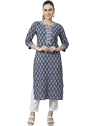 ROYALINK Indian Women's Tunic Tops Cotton Kurta for girls (as1, alpha, x_l, regular, regular) Grey
