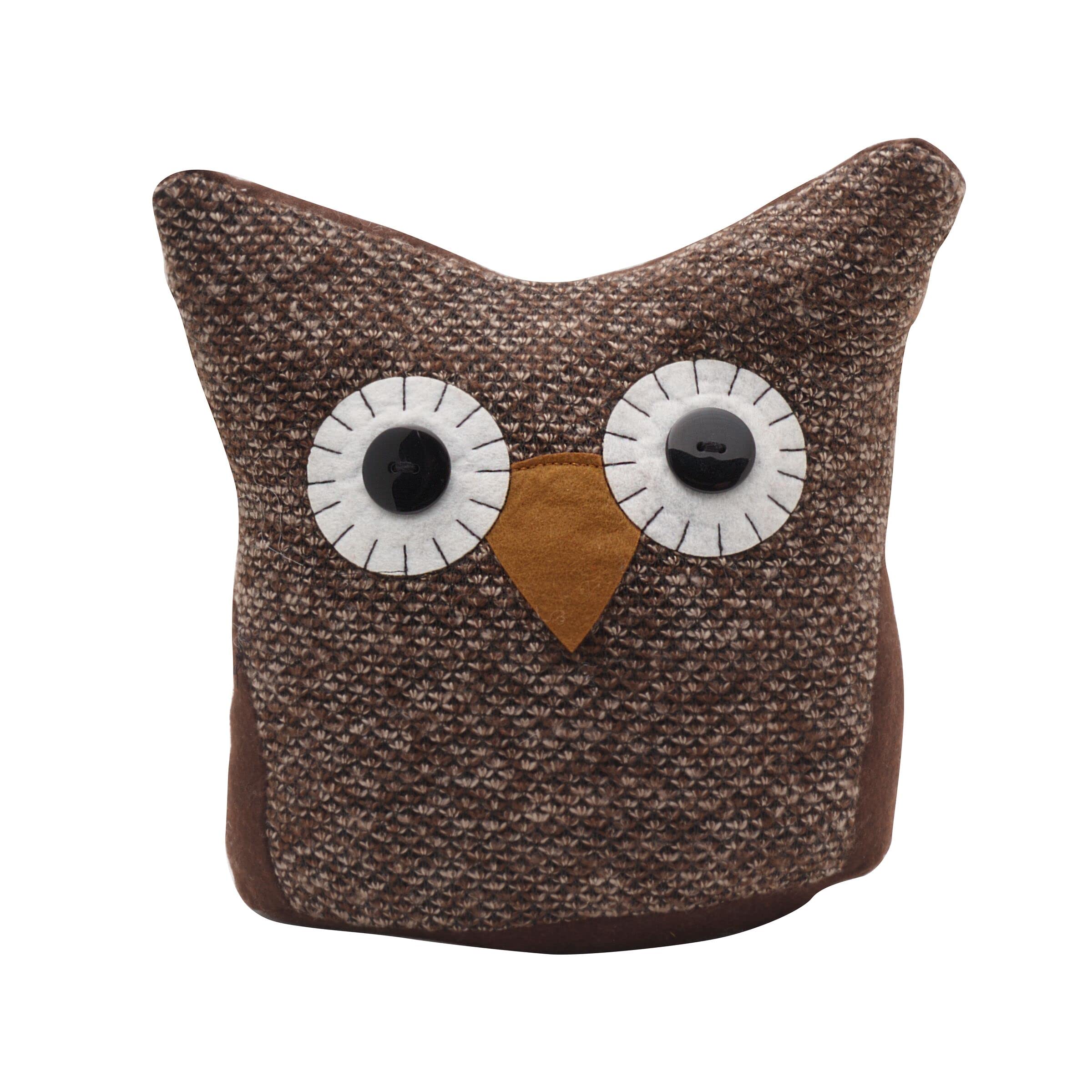 Elements 8.66x4x9.44 Inch Black Owl Fabric Weighted Door Stopper