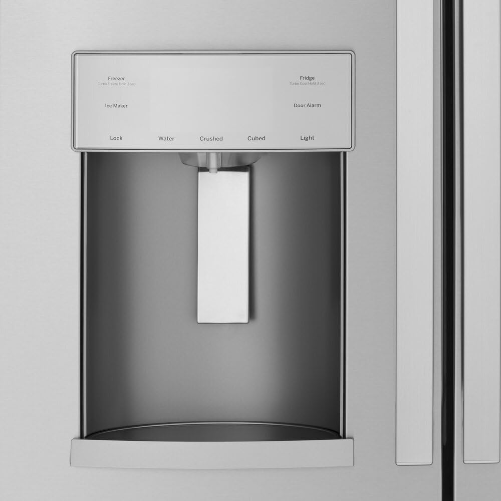 GE GYE22GYNFS 36" French Door Counter Depth Refrigerator with 22.1 cu. ft. Total Capacity Space Saving Ice Maker Showcase LED Lighting in Stainless Steel