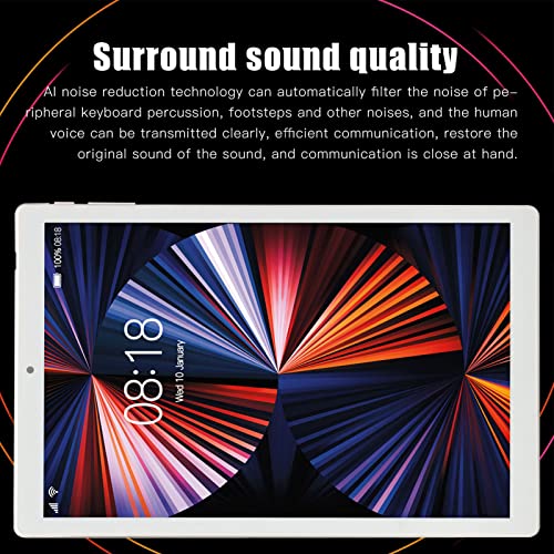 HD Tablet, Octa Core CPU Dual SIM 100 to 240V 4GB RAM 10in Tablet for Business (US Plug)