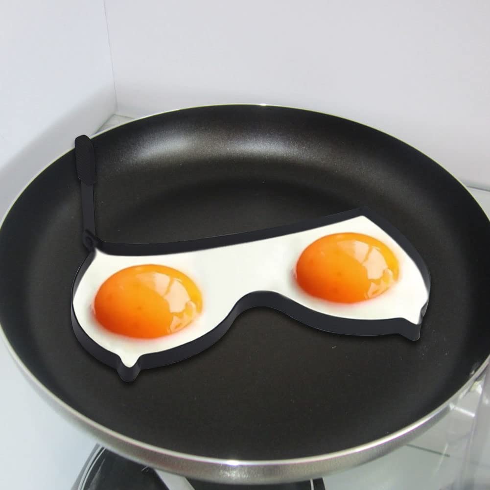 Funny Fried Egg Cooking Rings, Non-Stick Stainless steel Egg Fryer Pancake Batter Dispenser, DIY Kitchen Egg Fried Moulds Shaper with Handle (Style A+B+C)