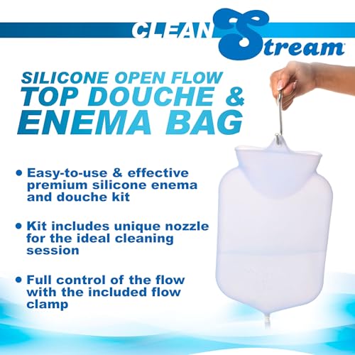 Clean Stream Silicone Open Flow Top Douche Enema Bag
