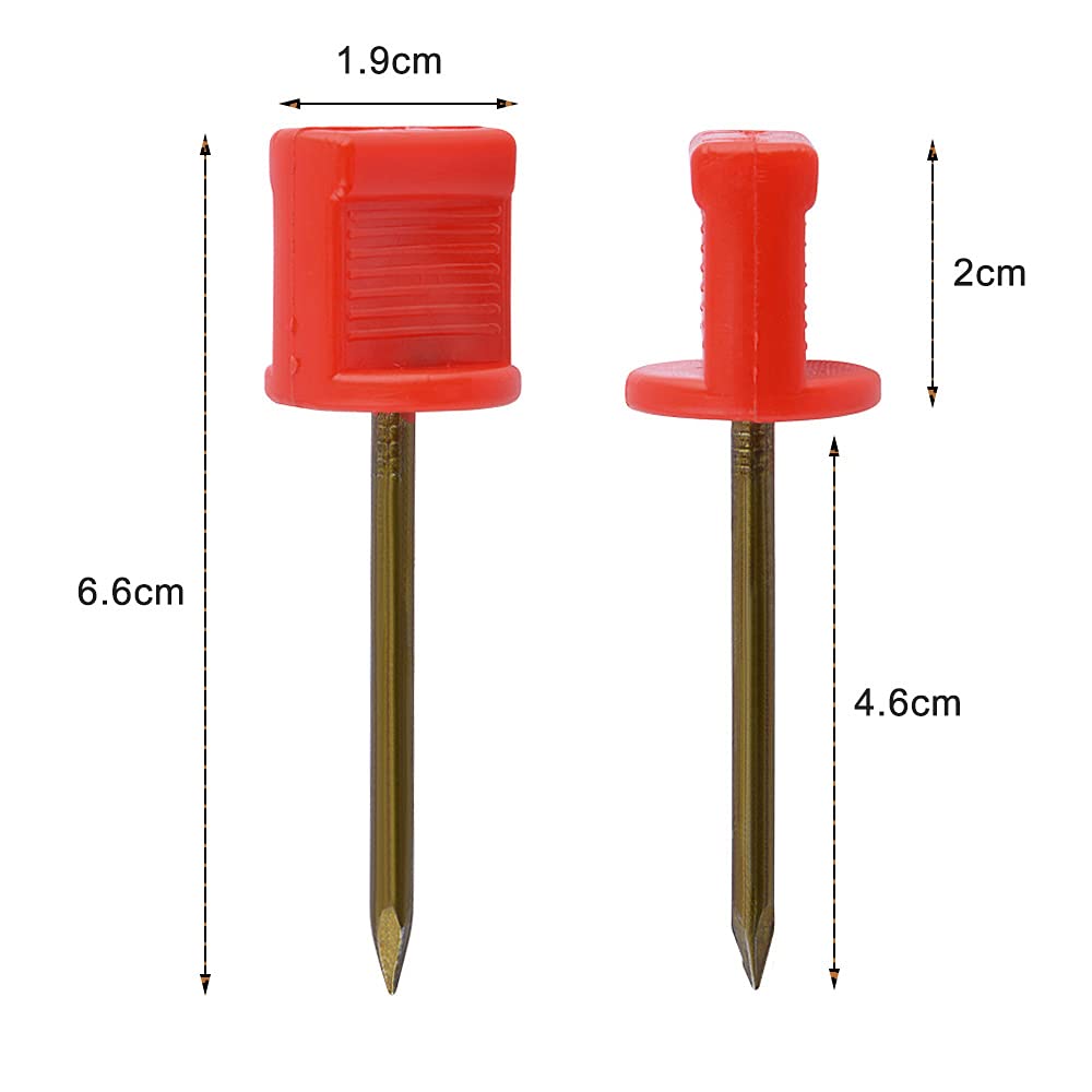 Elkrich 20pcs Archery Target Face Pins Manganese Steel Target Pins Fix Paper Face Foam Straw Targets 2.5inch (Red)