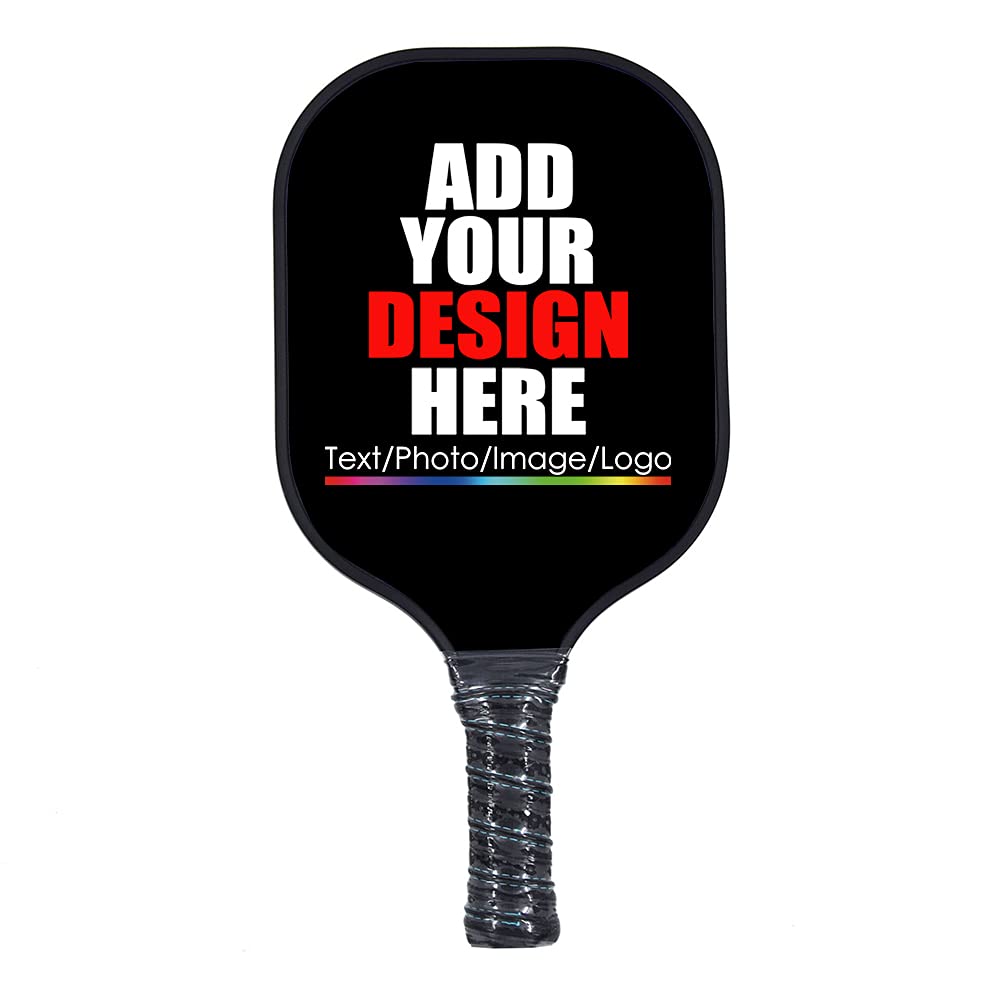 Custom Graphite Pickleball Paddle Lightweight Personalized Pickleball Racquet Add Your Photo,Text,Logo Sports Equipment Black