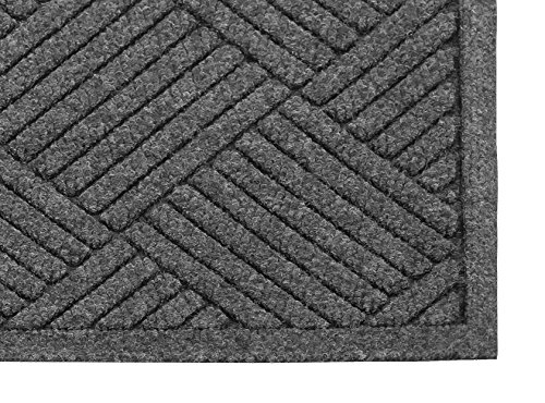 Guardian EcoGuard Diamond Indoor Wiper Floor Mat, Recycled Plactic and Rubber, 4'x6', Charcoal Black,EGDFB040604