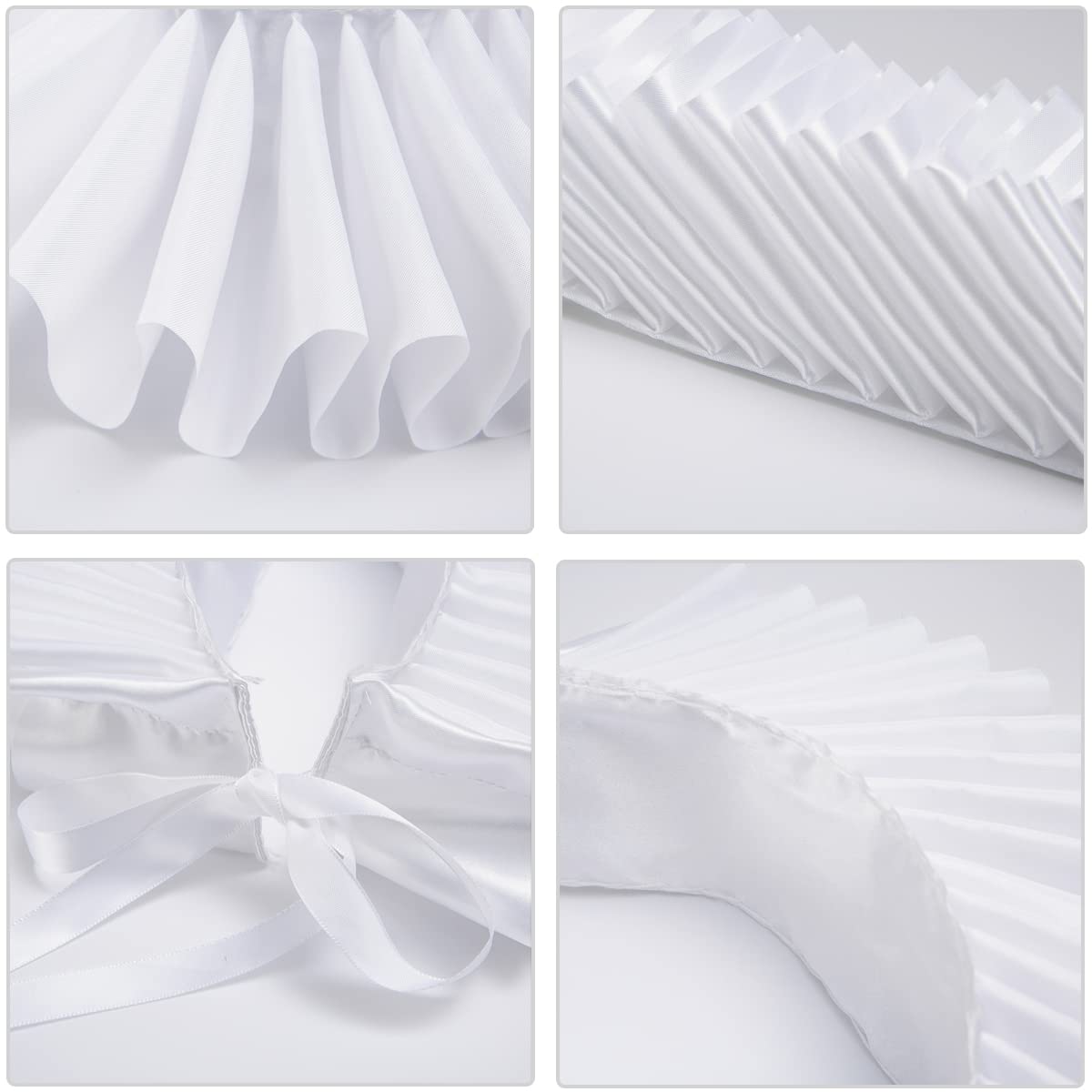 Elizabethan Collar,Renaissance Ruffle Clown Collar Victorian Colonial Dickens Neck Lace Neck Collar White