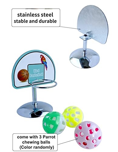 YANQIN Bird Toys, Bird Trick Tabletop Toys, Bird Training Basketball Stacking Color Ring Toys Sets with Screwed Base - Parrot Chew Ball Foraging Toys Developing Bird Intelligence (Medium)