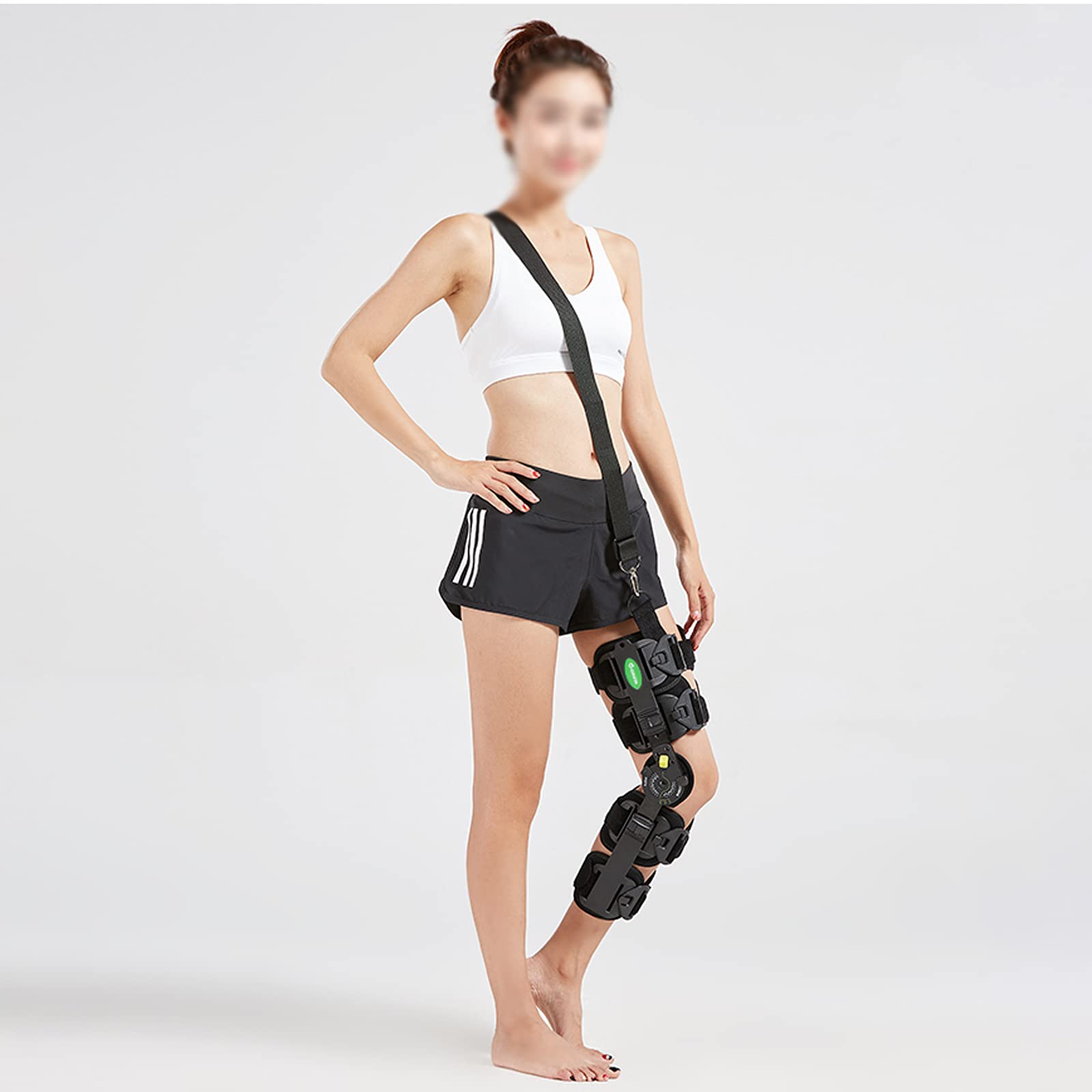 DXDUI Hinged Knee Brace Support Adjustable Leg Brace Knee Immobilizer Brace Lightweight for Recovery Support Ligament Injuries Relief Knee Joint Pain