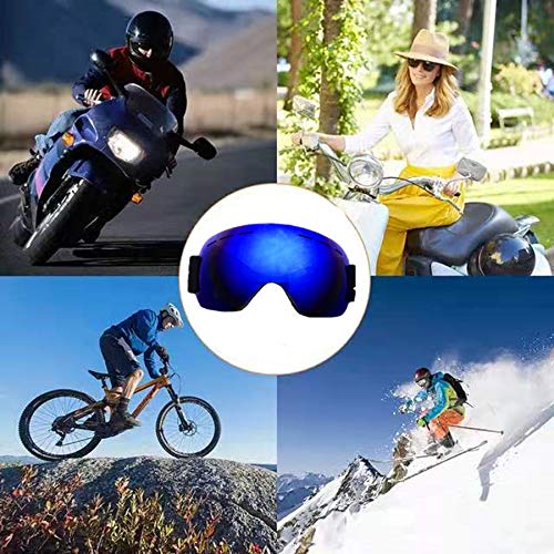 Dplus Ski Goggles Over Glasses - Wide View Snow/Snowboard Goggle Anti-Fog Dual Lens, Sports Goggles(blue)