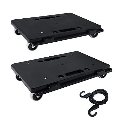 Furniture Moving Dolly with Rubber Wheels,2 Pack Furniture Mover,Heavy Duty Small Flat Dolly Cart with Rope,Portable Dollies 16.3 * 11.4 inch 500 Lbs for Moving