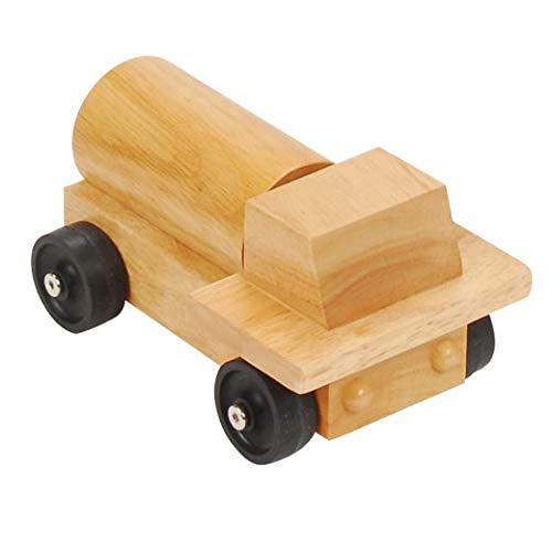 Constructive Playthings Set of 3 Solid Hardwood 9" - 10" L. Trucks with 2" Non-Marring Rubber Wheels and Steal Axels for Ages 3 Years and Up