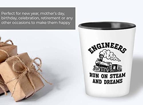 Flairy Land Train Engineer Shot Glass 1.5oz - Engineers run - Railroad Engineer Train Engineer Train Birthday Party Supplies Locomotives Train Conductor