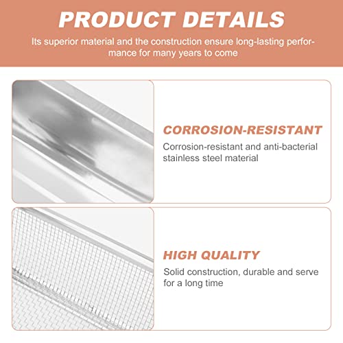 Frying 1set Serving Roaster Food Roasting Spill Fast Baking Steel Net Frying Strainer Dinner Cooking Pan Tray Appetizer Kitchen Oven Quarter Colander Racks Tool Plates Nonstick Fry Mesh Basket (Color