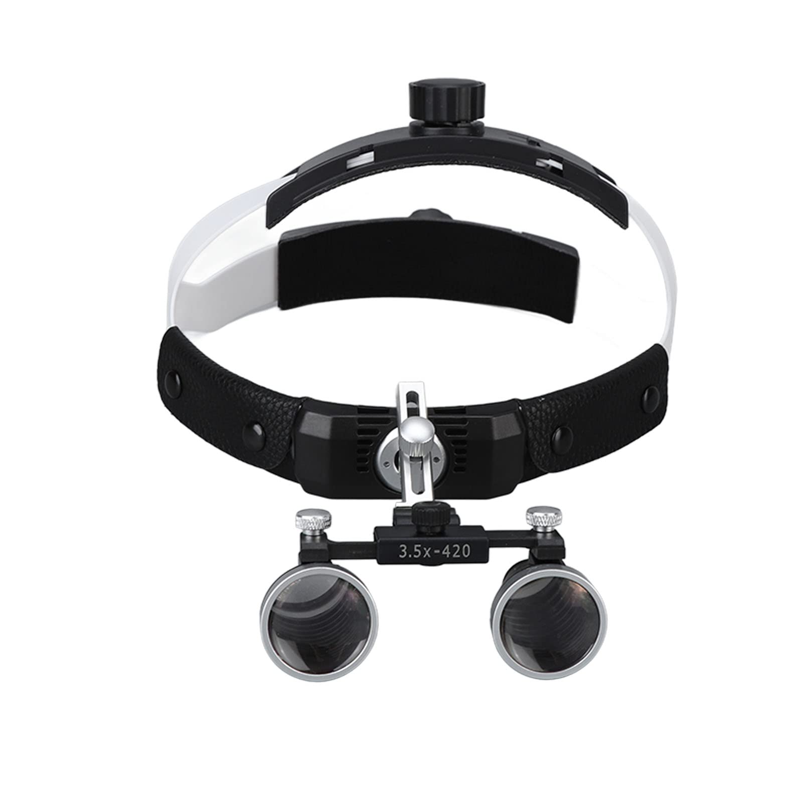 Headband Magnifier Glasses, Head Mount Magnifier Hands Free Comfortable Light Angle Practical for Reading for Close Work (US Plug)