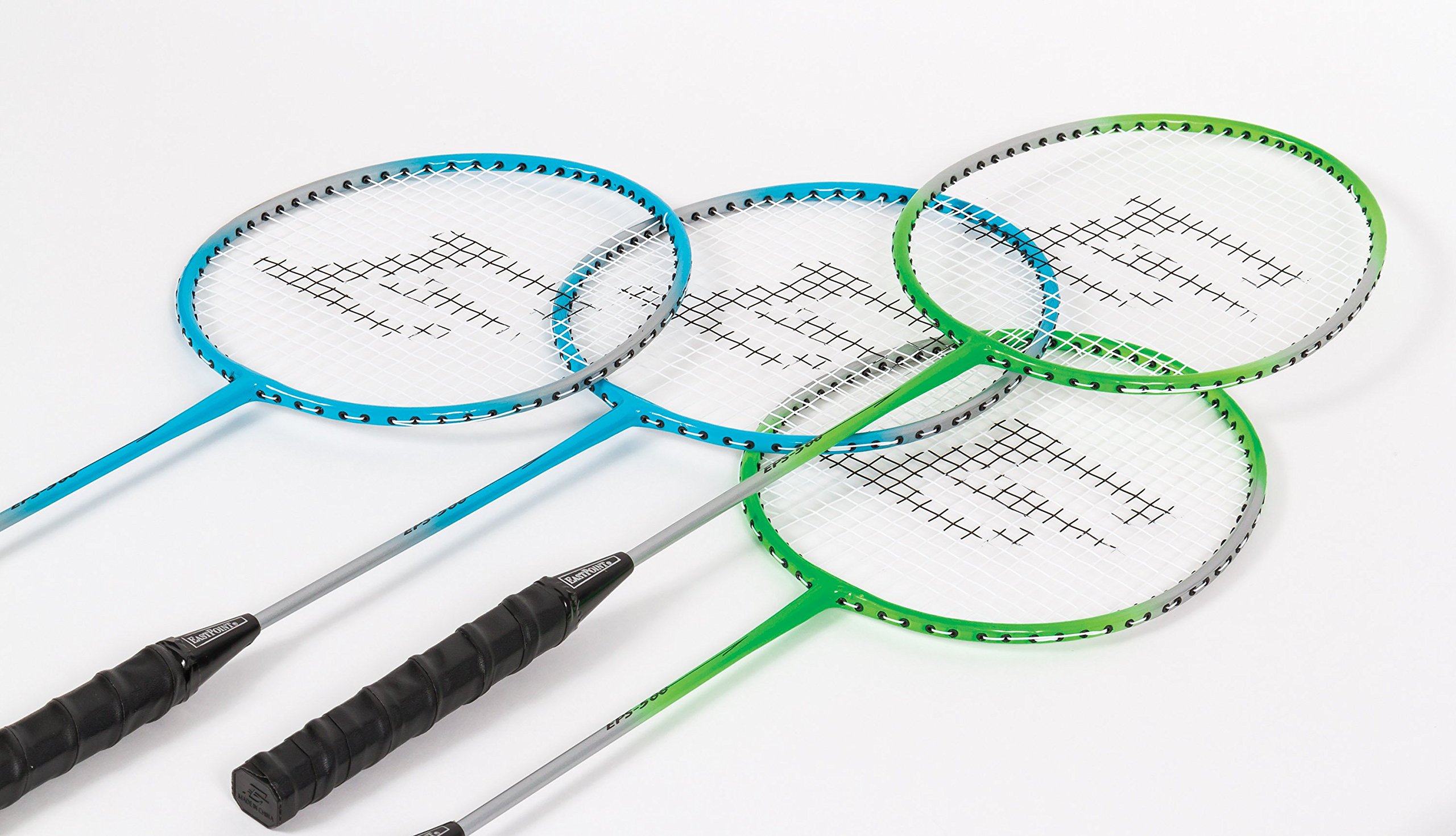 EastPoint Sports Easy Setup Badminton Set; Backyard Game Includes Portable Net, 4 Badminton Rackets, 2 Shuttlecocks and Accessory Bag for Storage