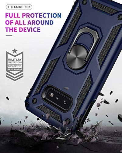S10e Phone Case Military Grade Heavy Duty Armor Rugged Dual Layer Full Body Shockproof Screen Camera Protection Built-in Ring Kickstand Magnetic S10e 5.8" Phone Hard Back Cover for Men Women Blue
