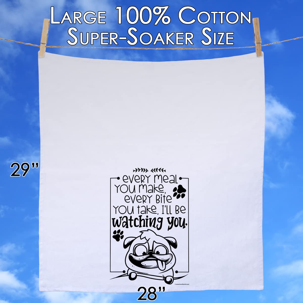 Every Meal You Make Every Bite You Take I'll Be Watching You - Funny Dog Kitchen Tea Towels - Decorative Dish with Sayings, Housewarming Gifts Multi-Use Cute for Women